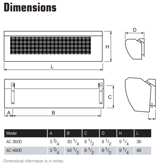 HVACQuick - Fantech AC Series Air Curtains (Unheated)